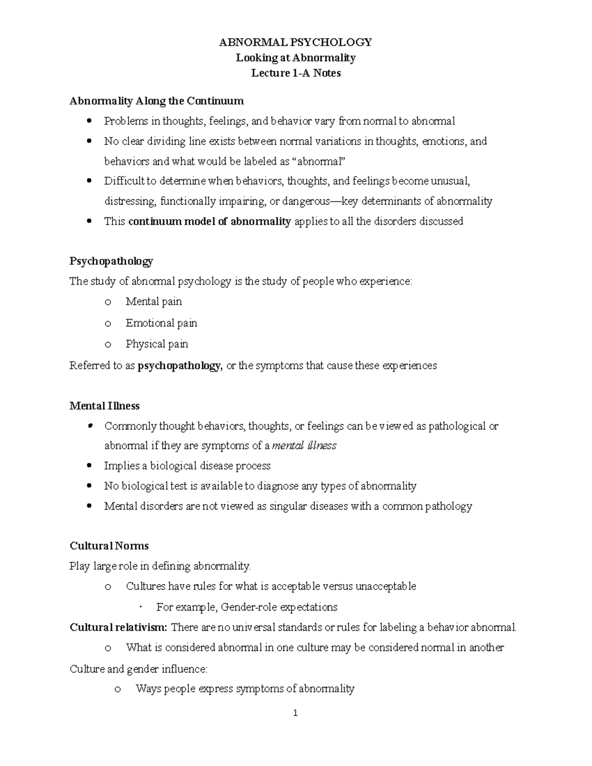 Abnormal-Psy Looking-at-Abnormality Lecture-1A - Looking at Abnormality ...