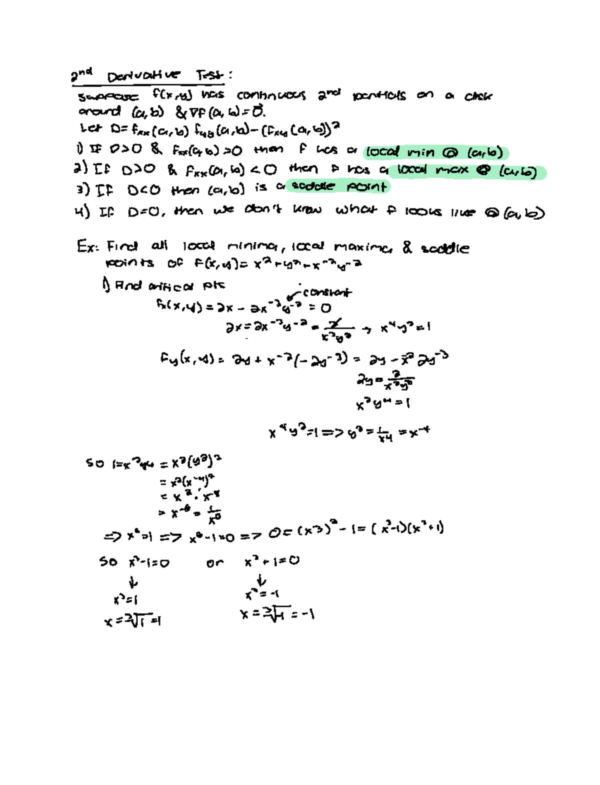 Note Mar 24, 2023 - How to do 2nd derivative test - 2Inggiemigstats ...