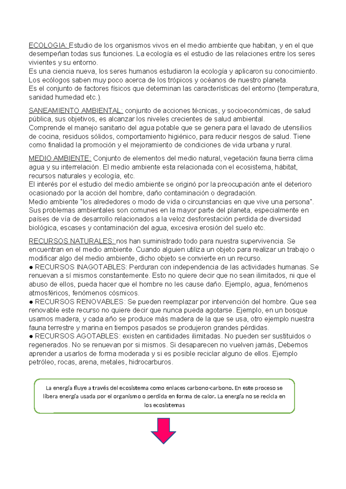 Ecologia - Resumen - ECOLOGIA: Estudio de los organismos vivos en el ...