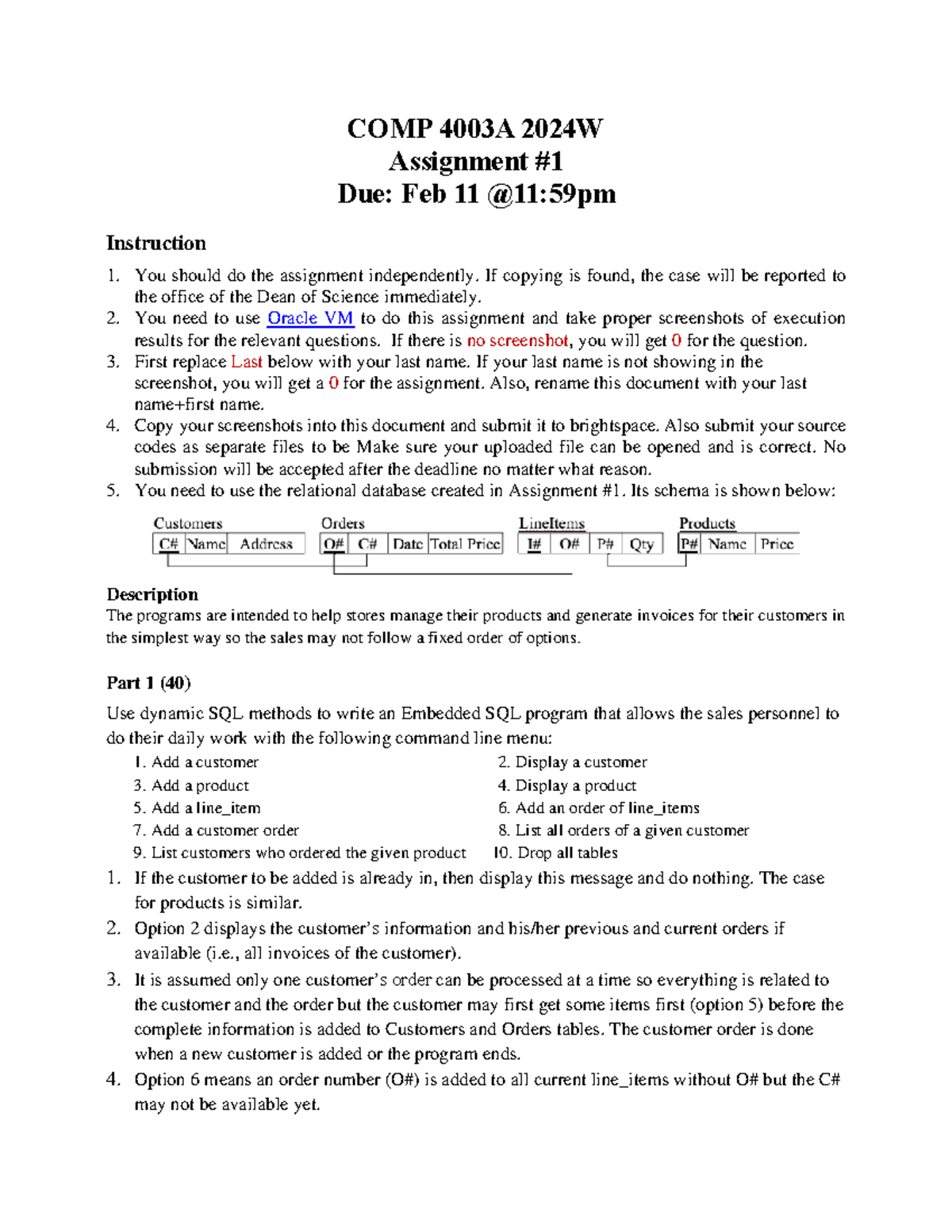 24W-A2 - Assignment 2 - COMP 4003A 2024W Assignment # 1 Due: Feb 11 @11:59pm Instruction 1. You ...
