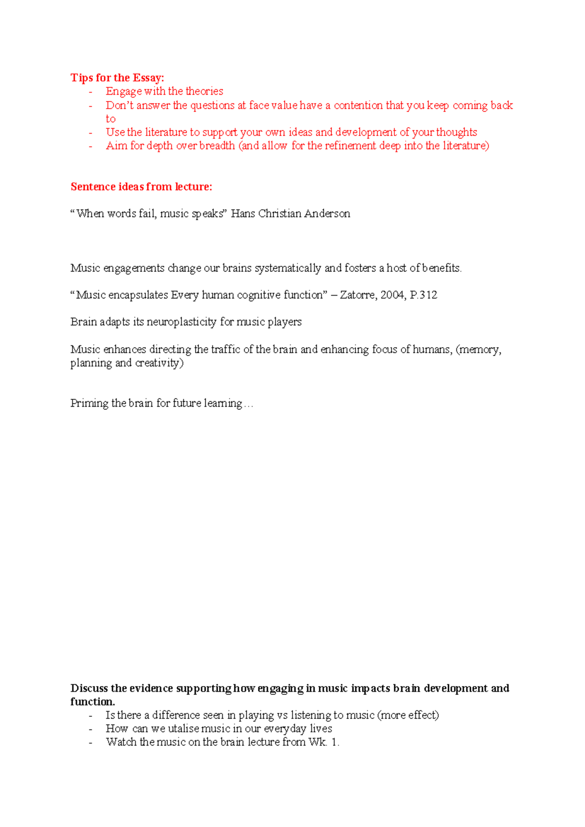 Essay Drafting - Tips for the Essay: - Engage with the theories - Don’t ...