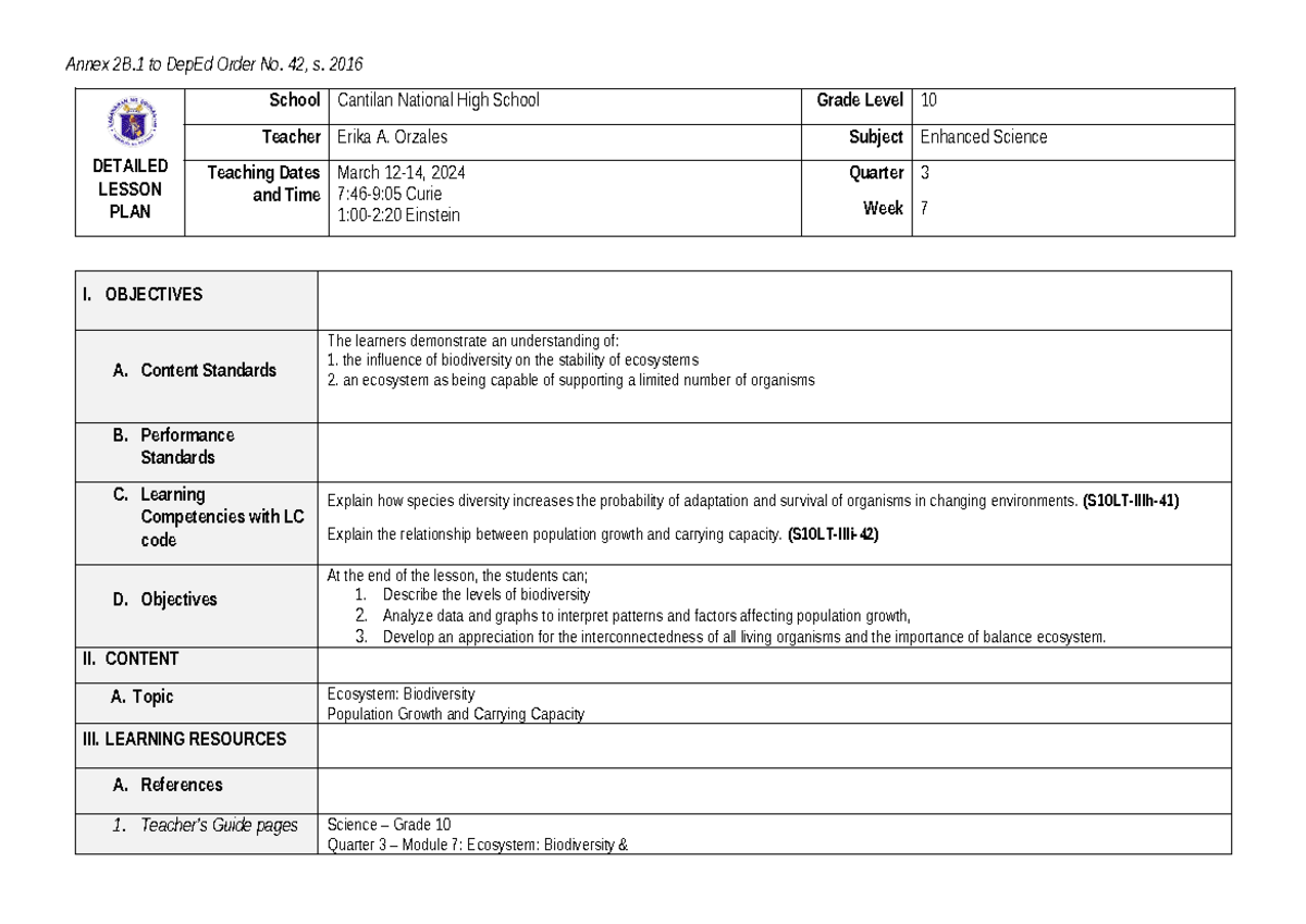 LP- Format- Final - secret - Annex 2B to DepEd Order No. 42, s. 2016 ...