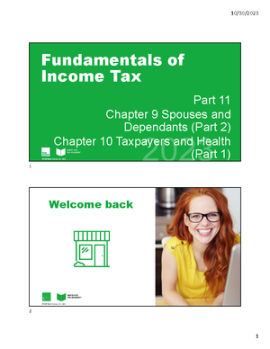 Part 4 - Handout - a detailed explanation tax - © H&R Block Canada, Inc ...