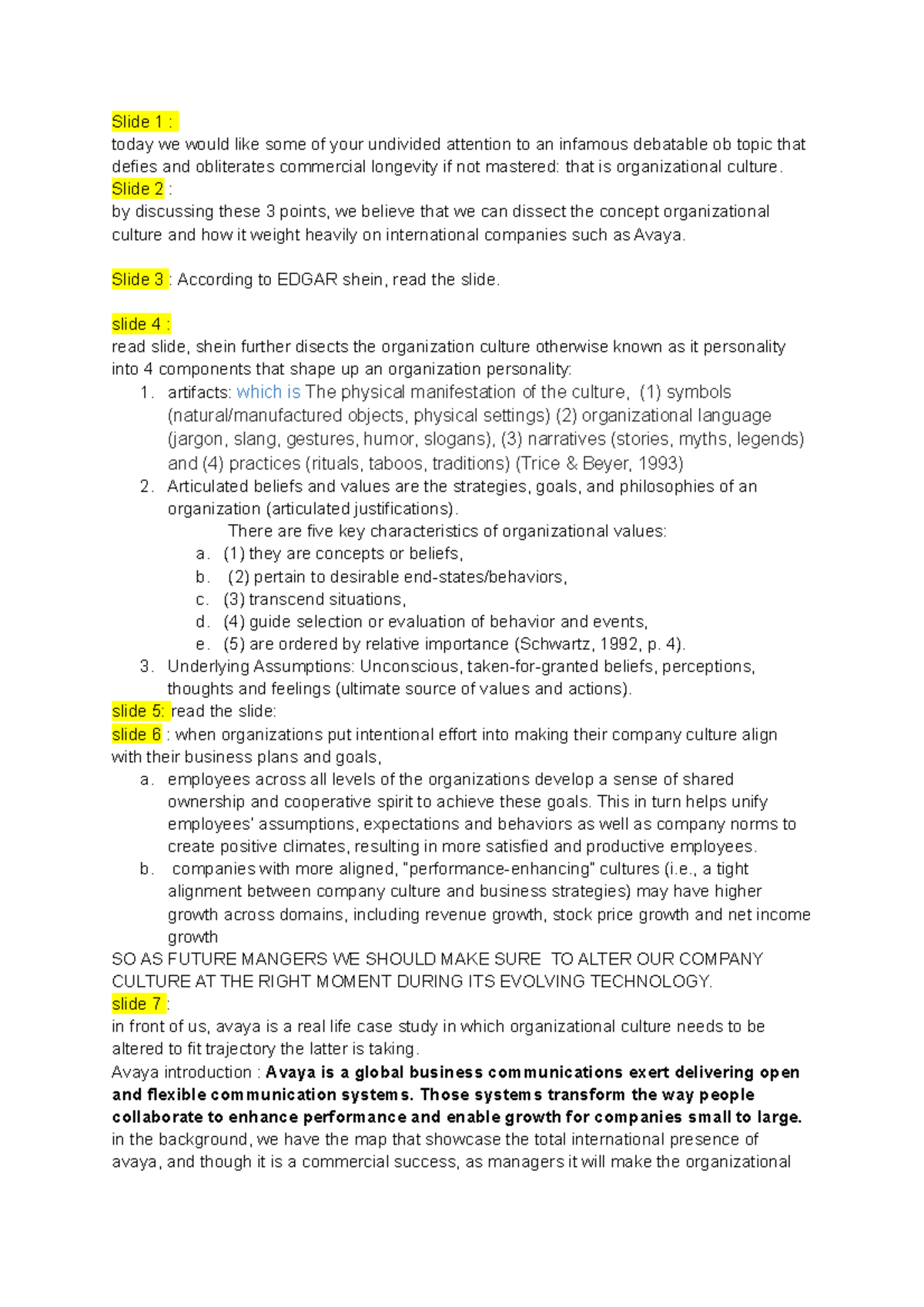 Ob case study script - management notes - Slide 1 : today we would like ...