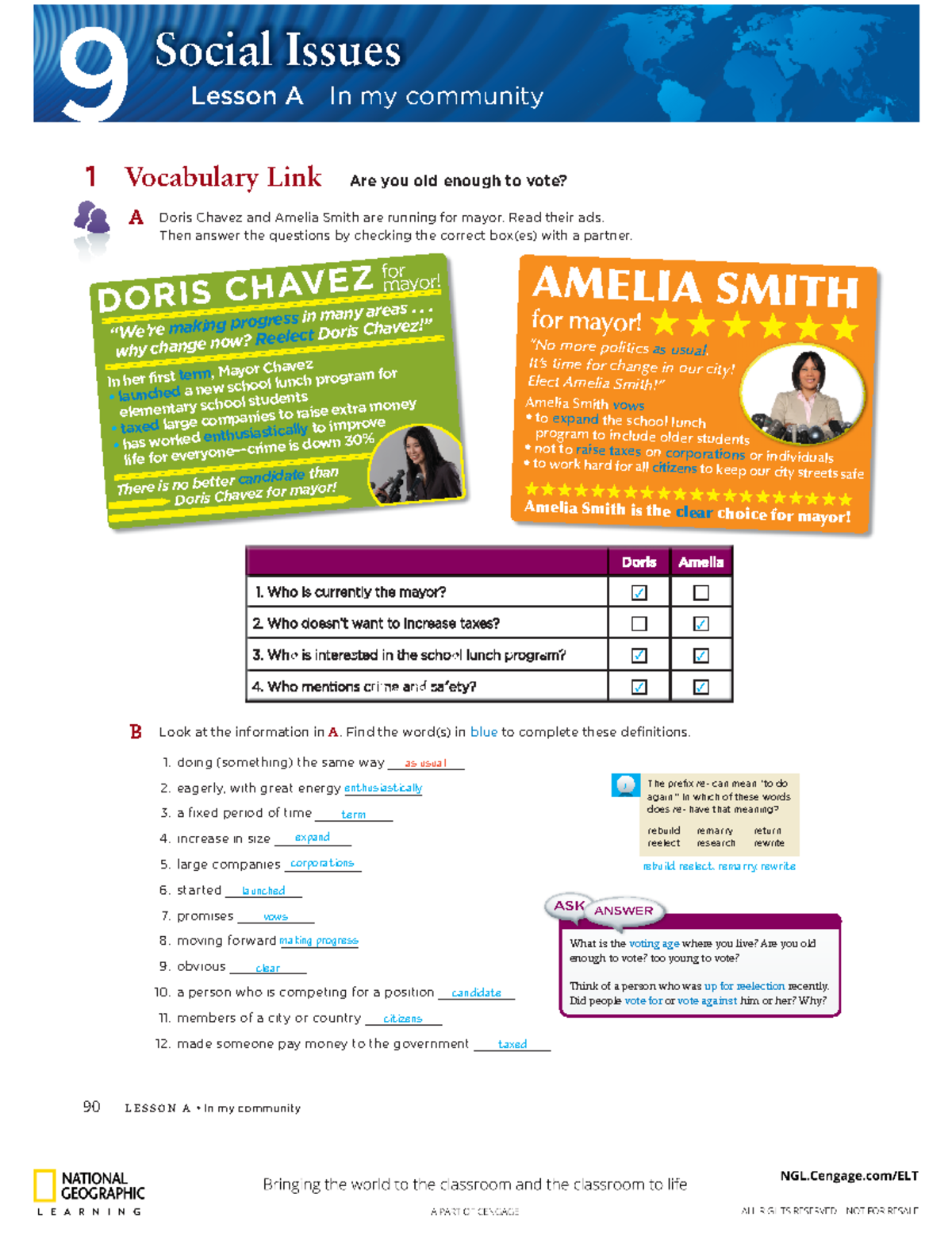 Sample unit 9 world link 3 - 90 L E S S O N A • In my community Lesson ...