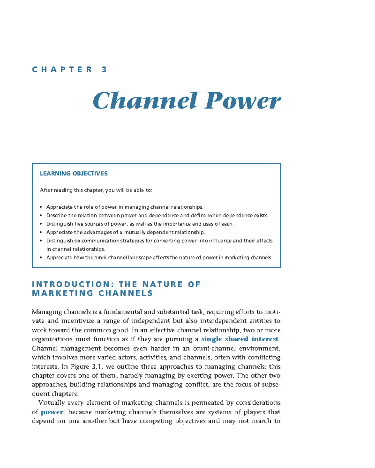 Power Channel - C H A P T E R 3 Channel Power LEARNING OBJECTIVES ...