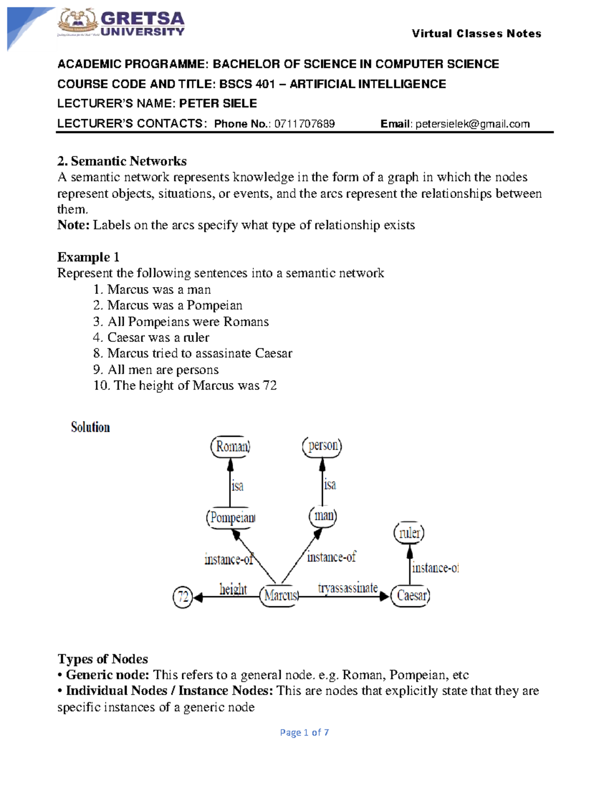 BSCS 401 - Lecture Note 4 - other Representation schemas - Virtual ... BSCS 401 - Lecture Note 4 - other Representation schemas - Virtual ...