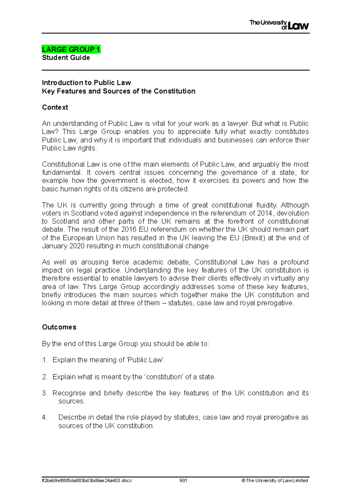 Public Law Notes - LARGE GROUP 1 Student Guide Introduction to Public ...