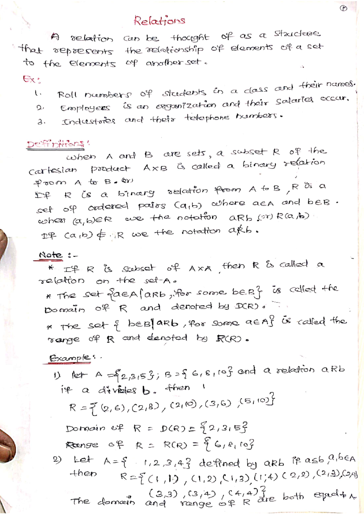 Relations - .......... - Discrete mathematics - Studocu