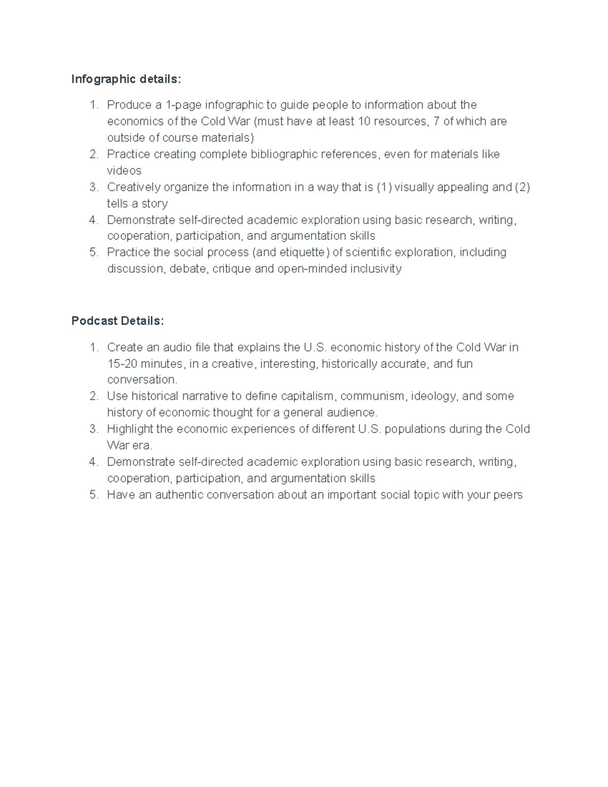 Cold War Project - Counts as a test grade. Includes all sources and ...