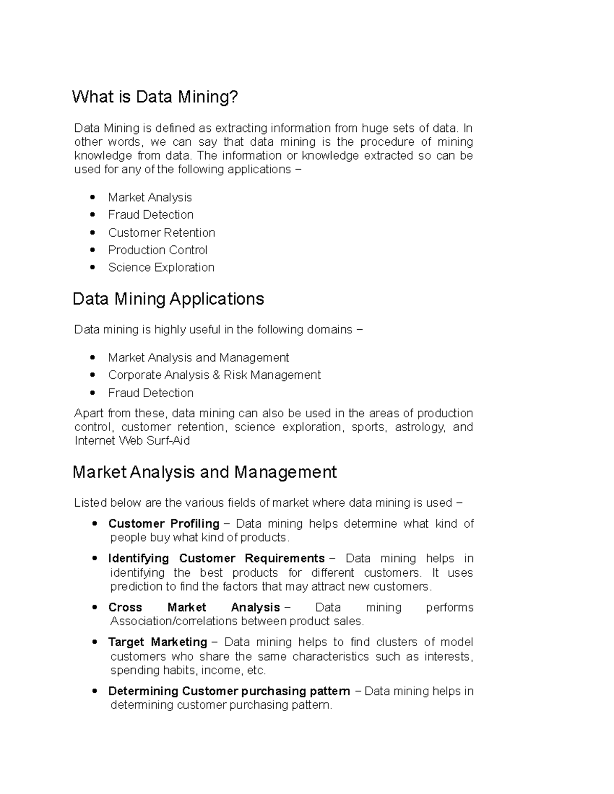 What is Data Mining - What is Data Mining? Data Mining is defined as extracting information from ...