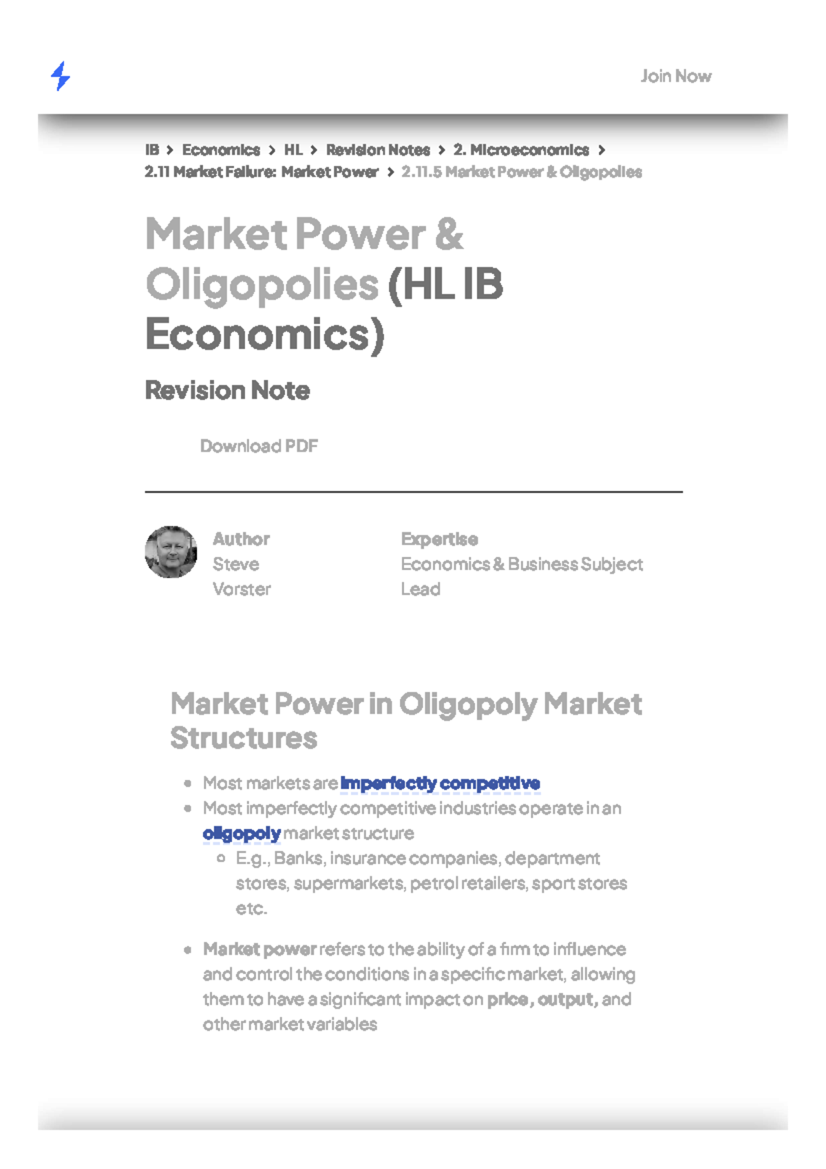 Oligopoly Market Structure - IB Economics - IB Economics HL Revision ...