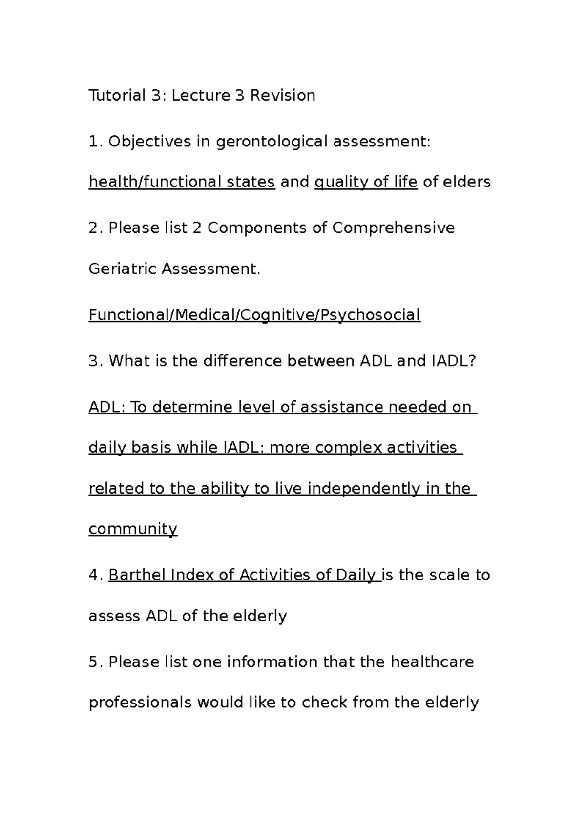 Tutorial 3 with Answer - Lecture notes - Tutorial 3: Lecture 3 Revision ...