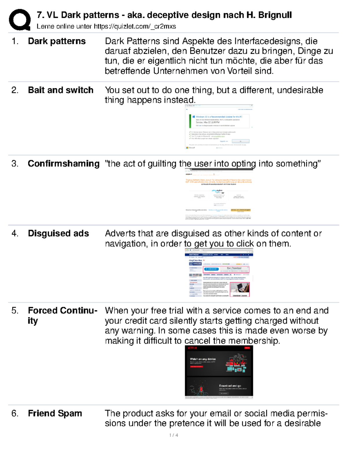 7. VL Dark-Patterns - zusammenfassung - Lerne online unter quizlet ...