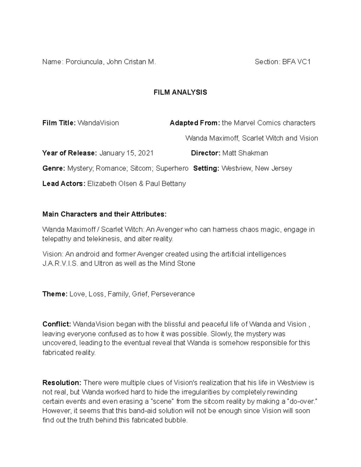 Film Analysis Ethics Midterm - Legal Ethics - Studocu