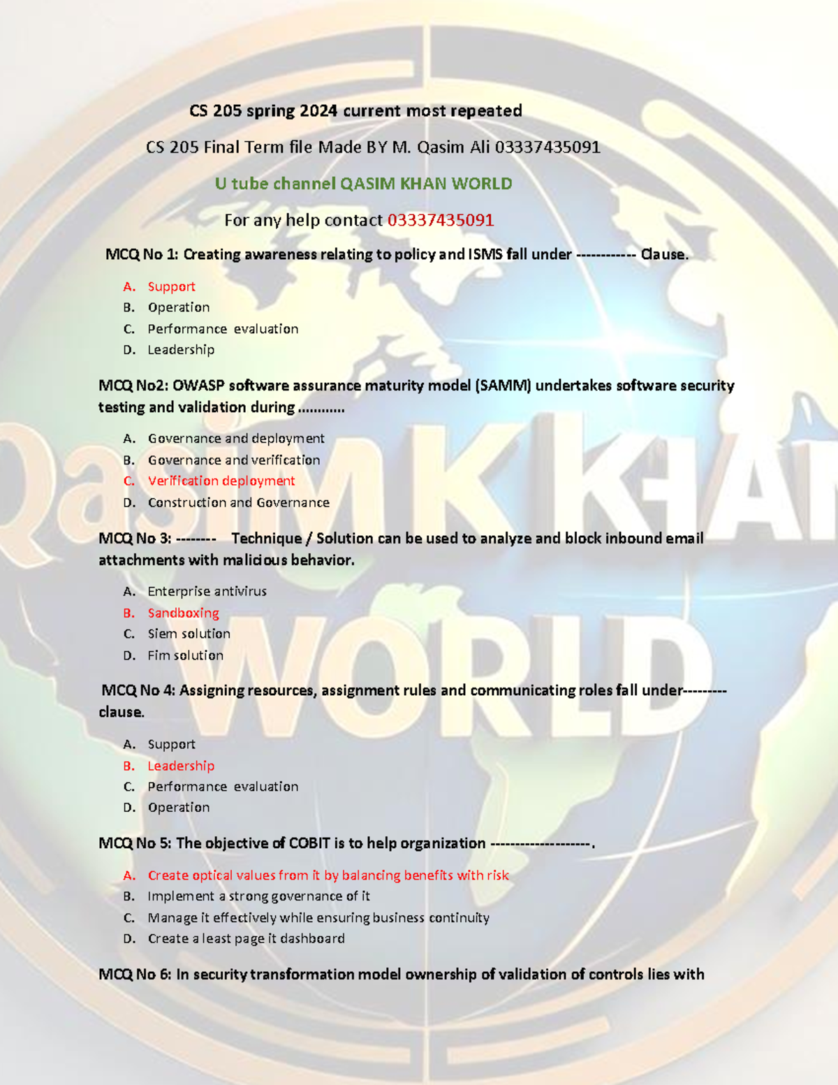 CS 205 current paper - CS 205 spring 2024 current most repeated CS 205 ...