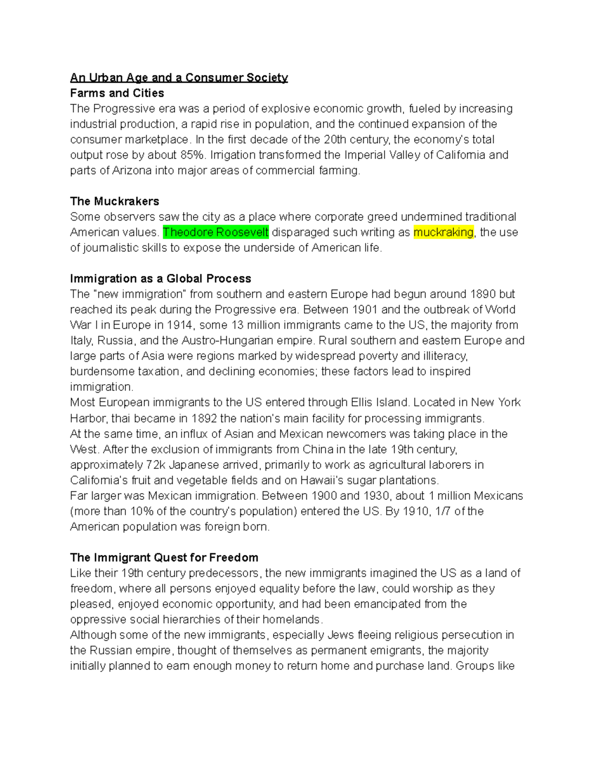 Apush Mod 6 - An Urban Age and a Consumer Society Farms and Cities The ...
