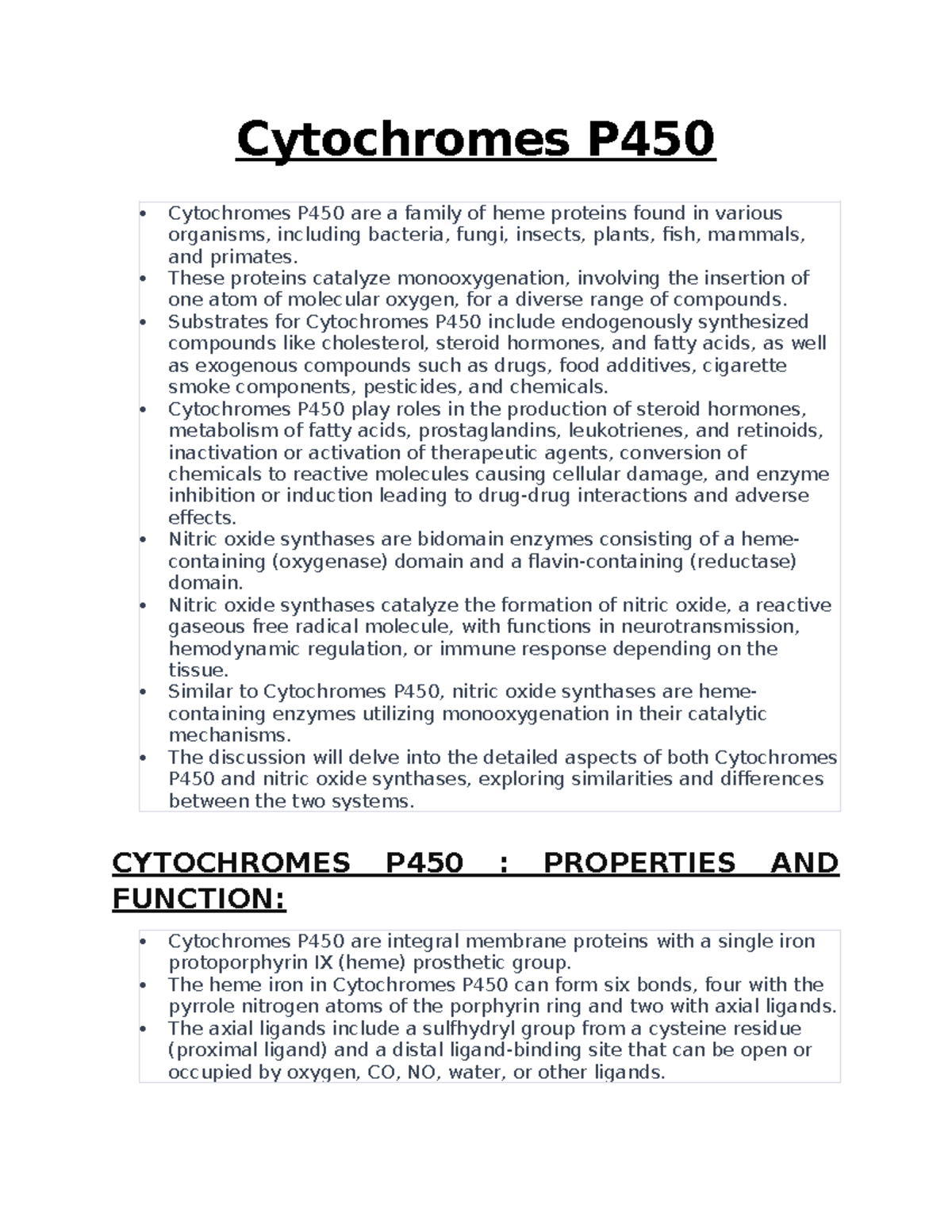Cytochrome p450 - 2.1.2 - Cytochromes P Cytochromes P450 are a family of heme proteins found in ...