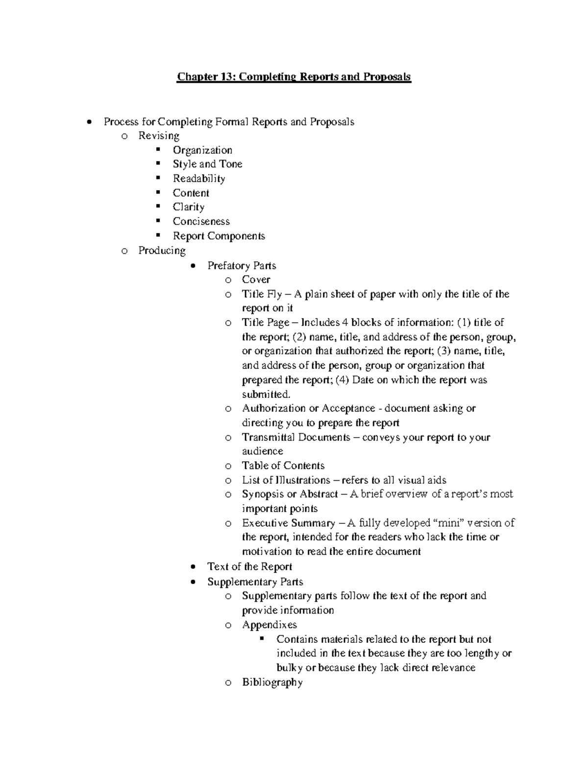Chapter 13 and Chapter 14 - Chapter 13: Completing Reports and Proposals Process for Completing ...