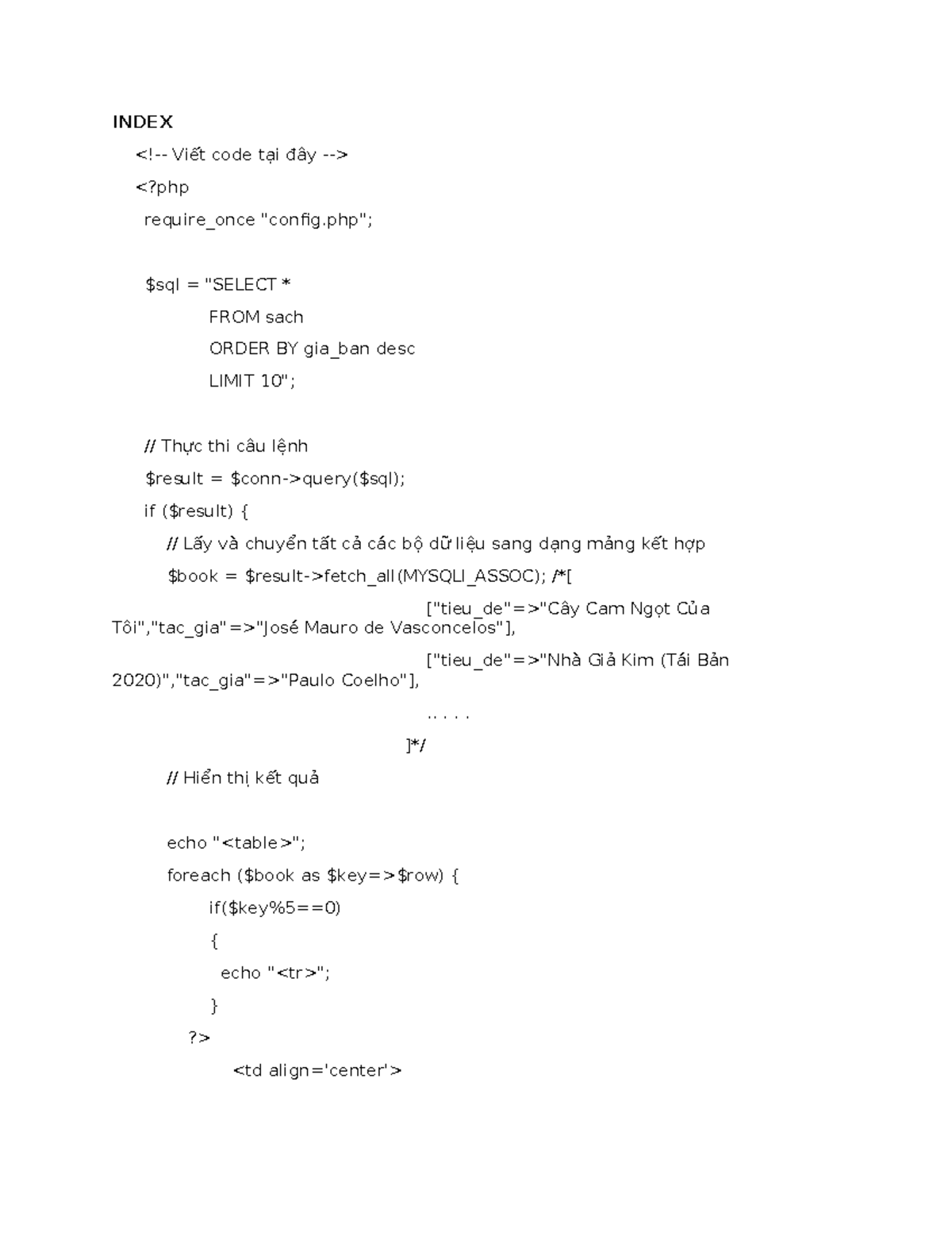 Code - LTWEB - INDEX