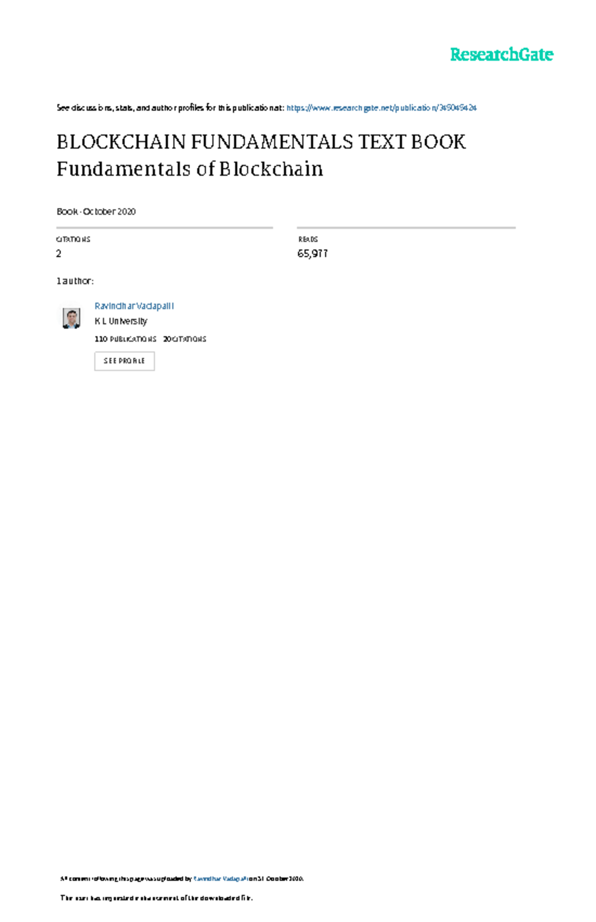 Blockchain Text Book - Textbook - See discussions, stats, and author profiles for this ...