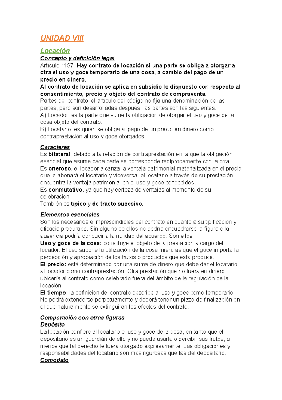 Unidad VIII Locación y obras y servicios - UNIDAD VIII Locación ...