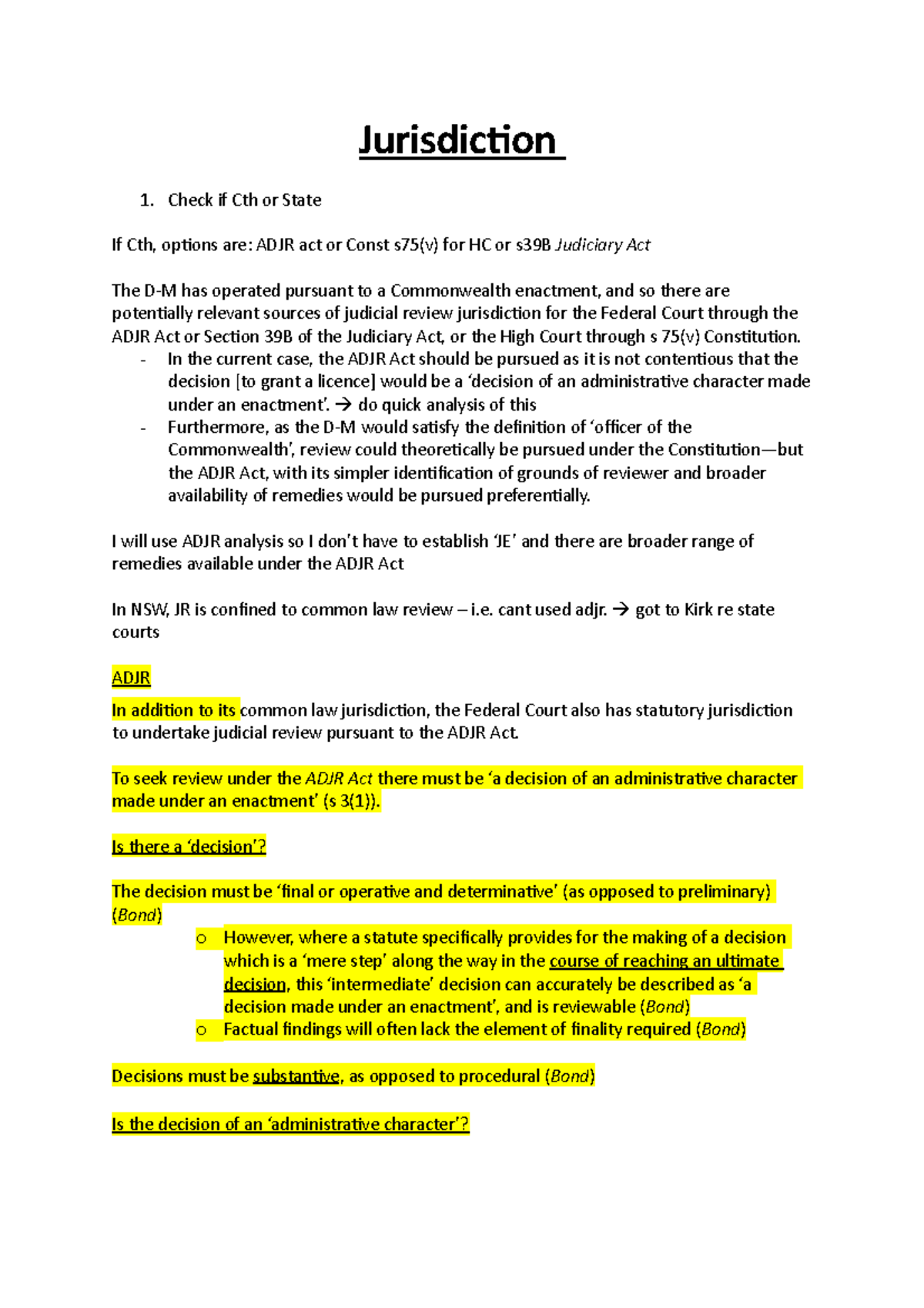 Administrative Law Flowchart - LAWS2201 - ANU - Studocu