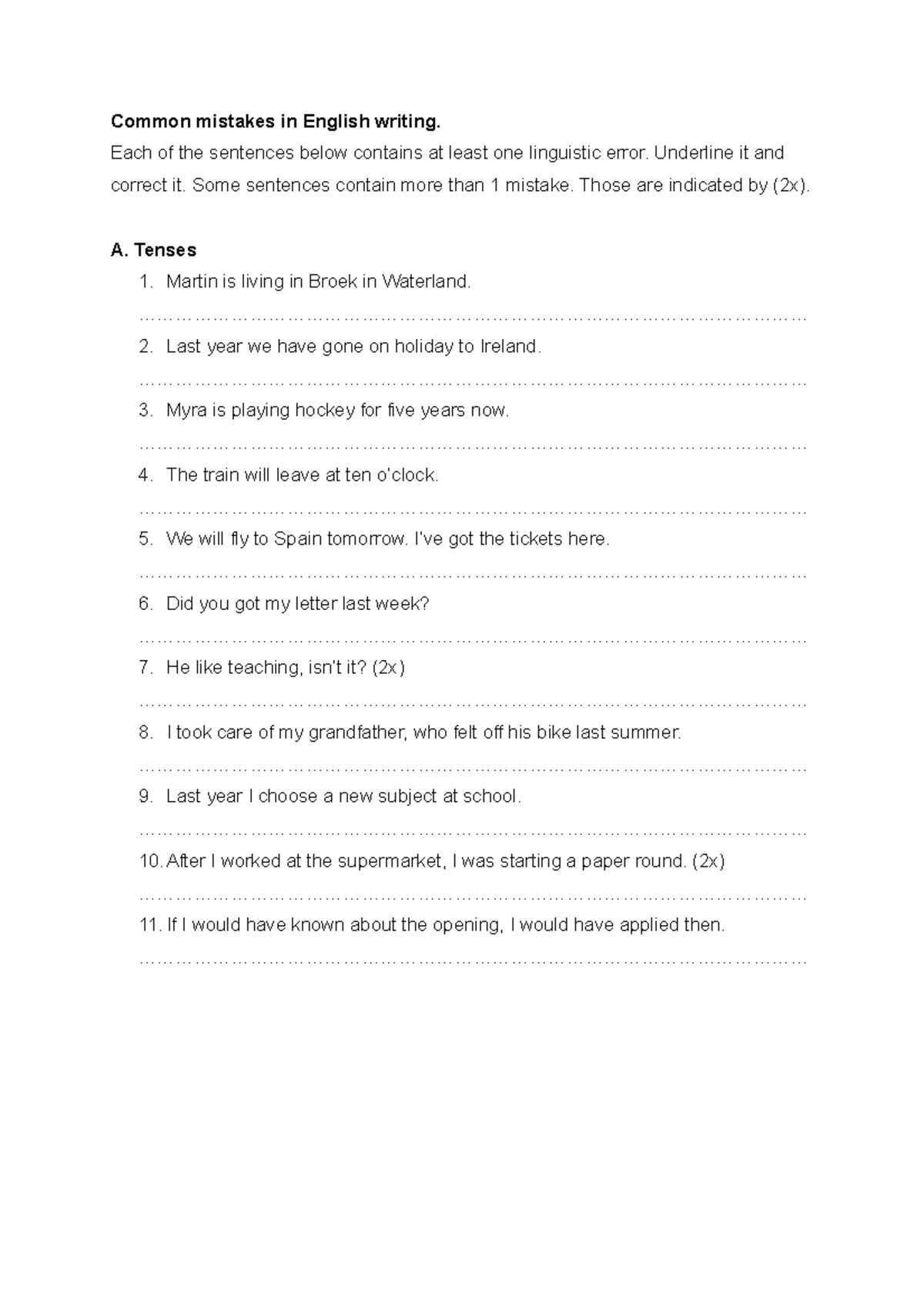 Common Mistakes In English Writing For VWO 5 Common Mistakes In