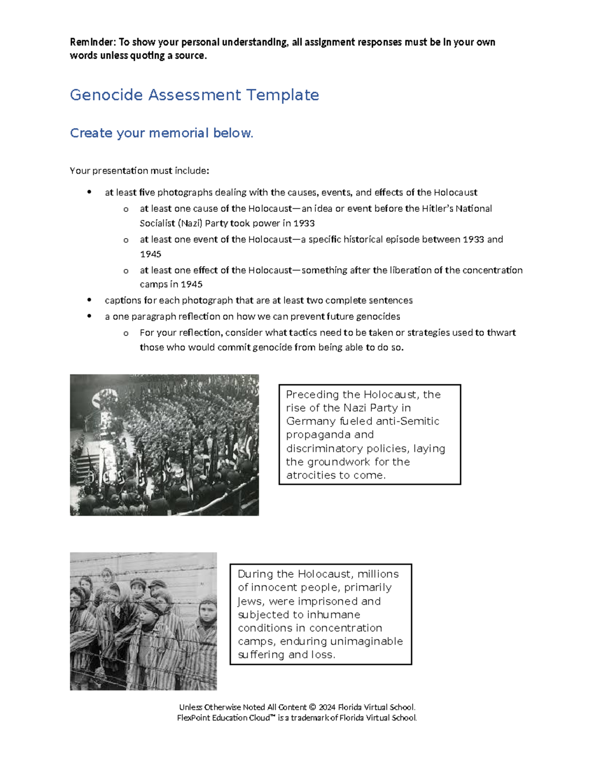 Genocide world history - Reminder: To show your personal understanding ...