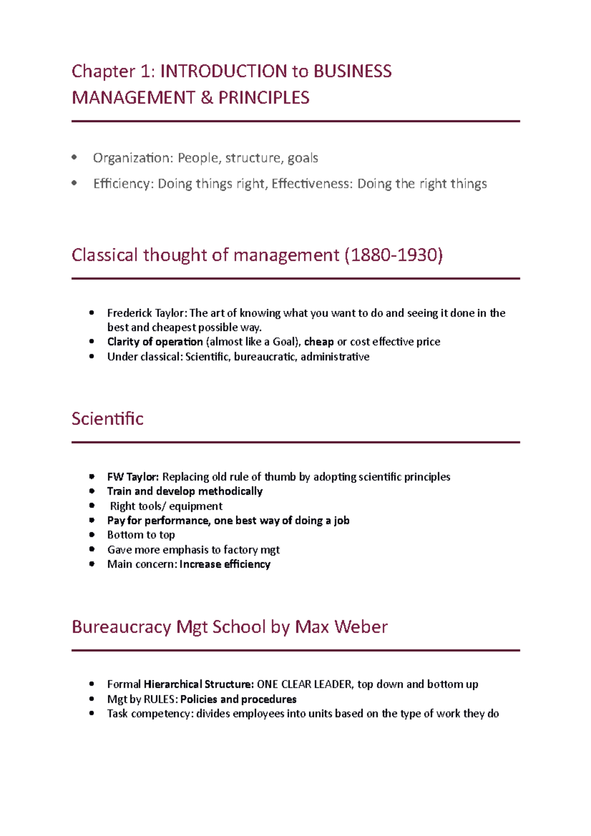 Business Management and Organizational Behaviour - Chapter 1 ...