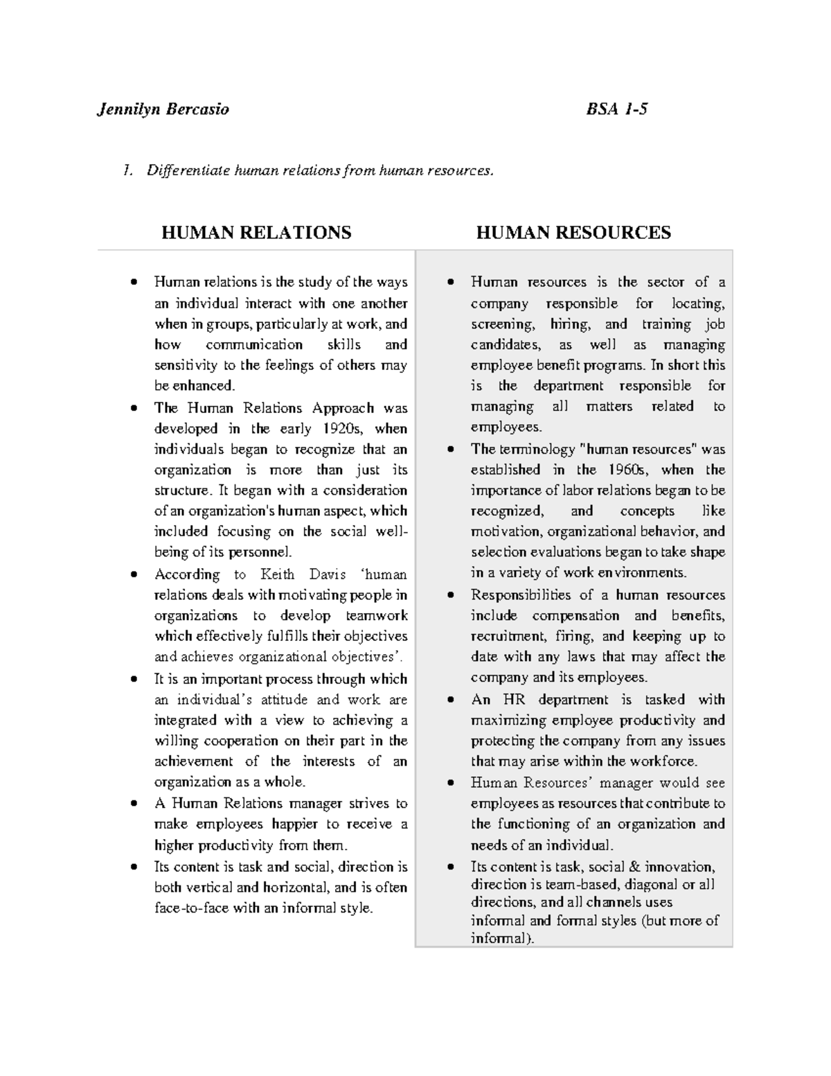 BSA 1-5 Bercasio, Jennilyn - Jennilyn Bercasio BSA 1- 5 1 ...