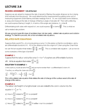 Lecture 33 - ertert - LECTURE 3. READING ASSIGNMENT: 3 of the text Now we will continue our ...