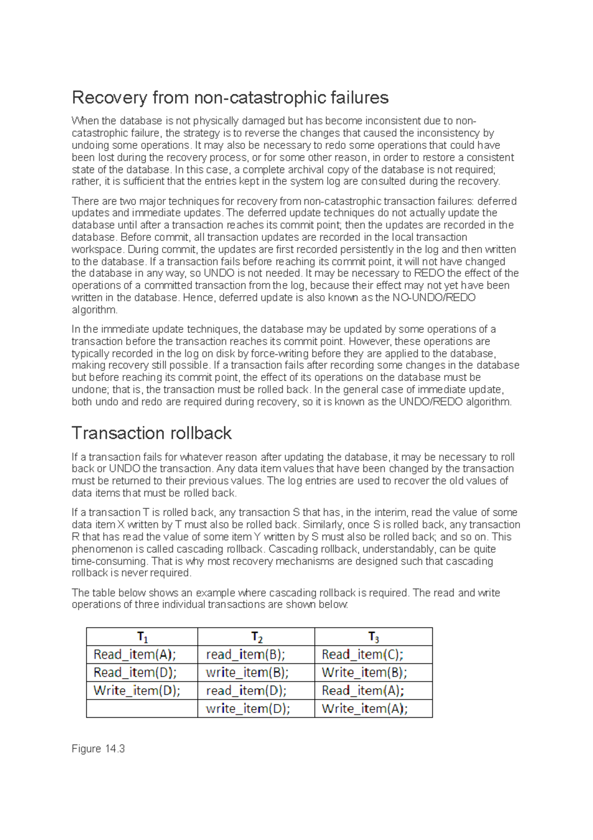 Non catastrophic recovery techniques - Recovery from non-catastrophic ...