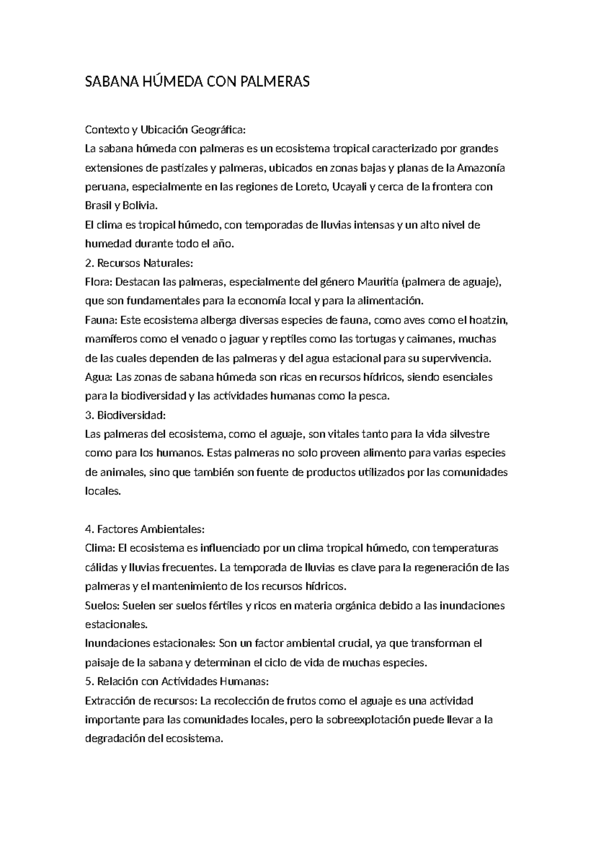 Sabana Húmeda con Palmeras - SABANA HÚMEDA CON PALMERAS Contexto y ...