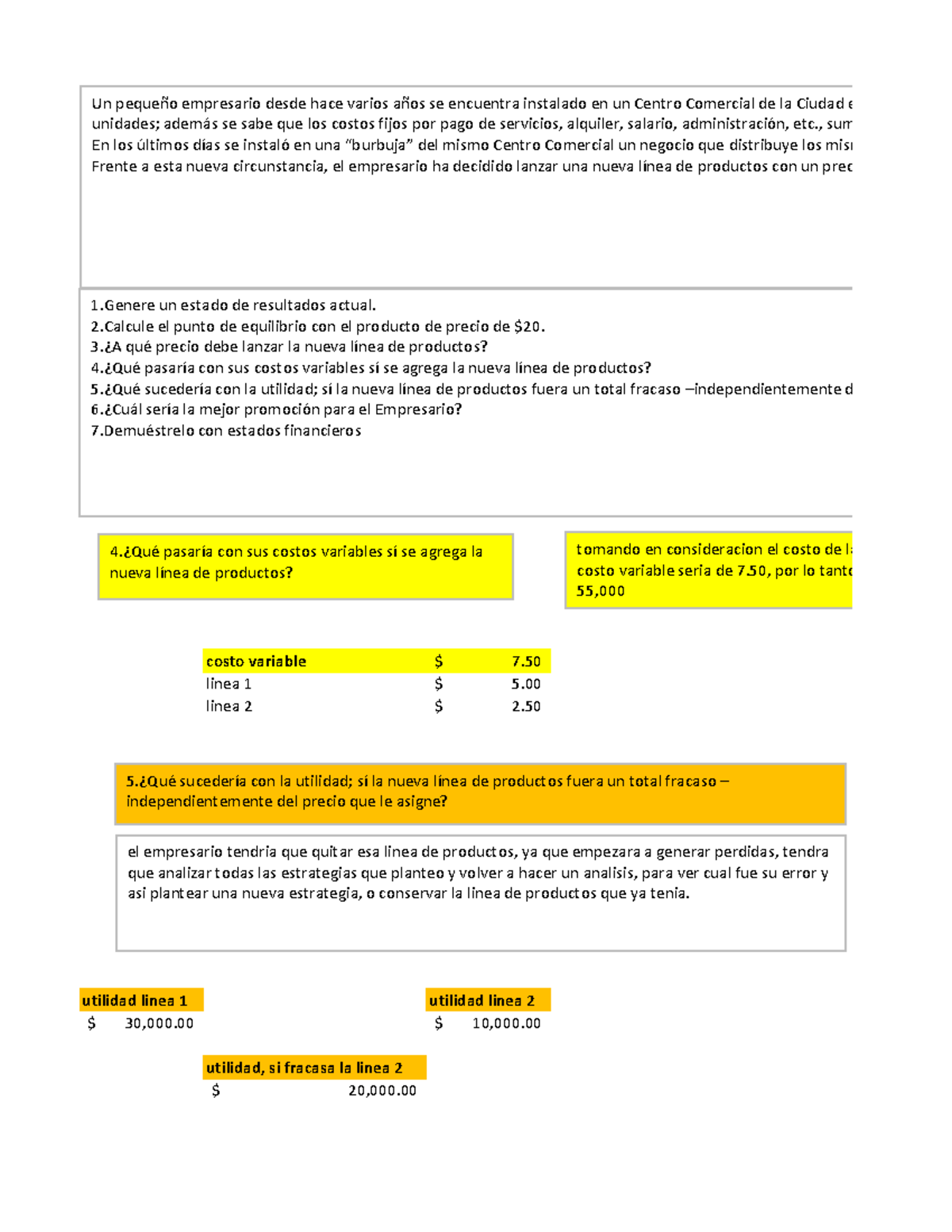 Examen ejercicios de costo - análisis de costos - Warning: TT: undefined function: 32 Warning ...