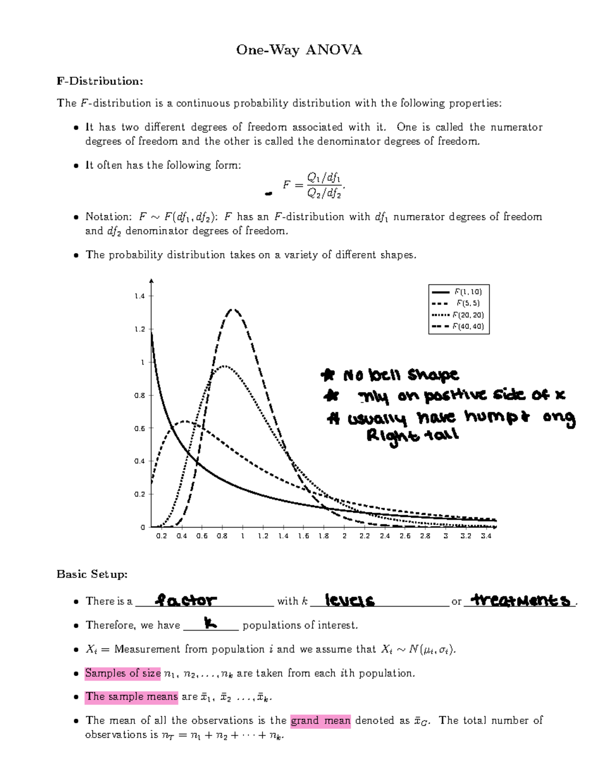 Anova - Dr. stocker - One-Way ANOVA F-Distribution: TheF-distribution ...