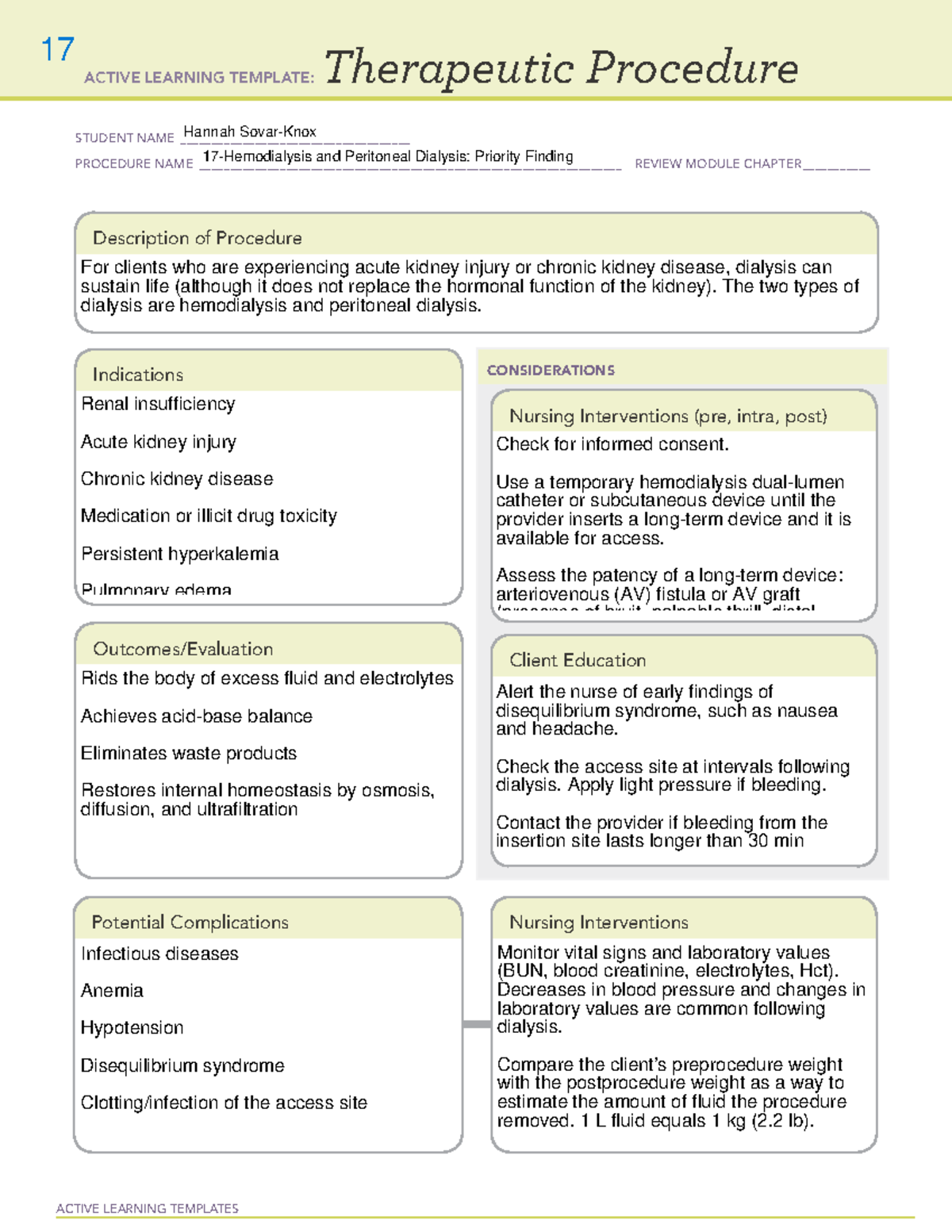 17-Hemodialysis and Peritoneal Dialysis- Priority Finding - NUR 232 ...