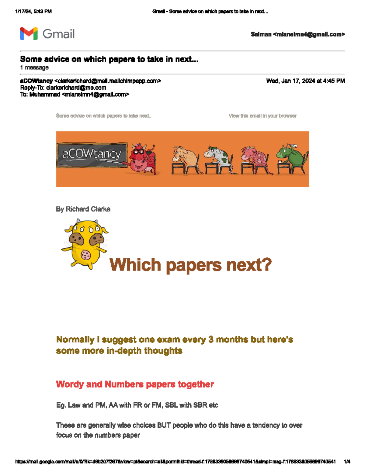 Some advice on which papers to take in next - Audit and Assurance - Studocu