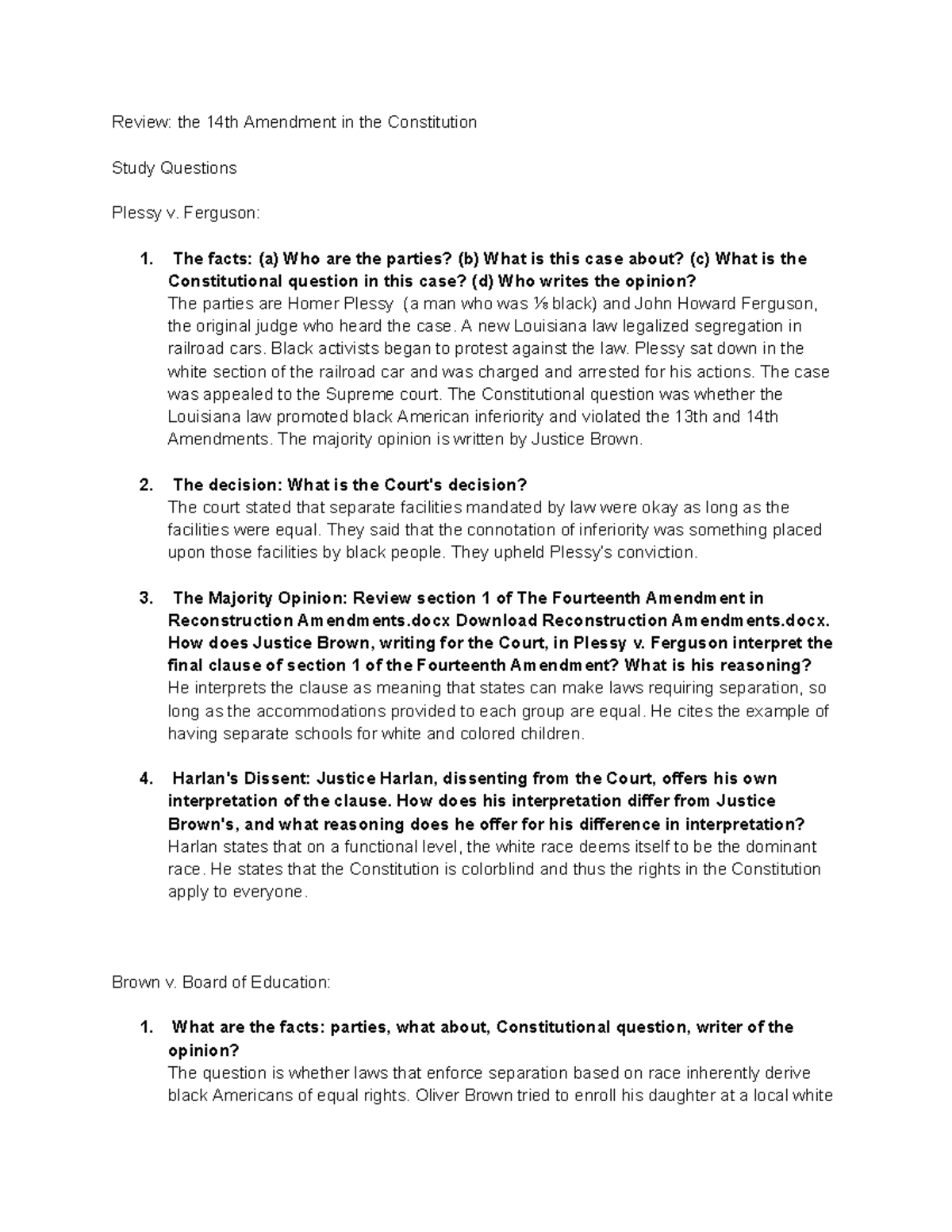 Class Reading 11/9 - Review: the 14th Amendment in the Constitution ...