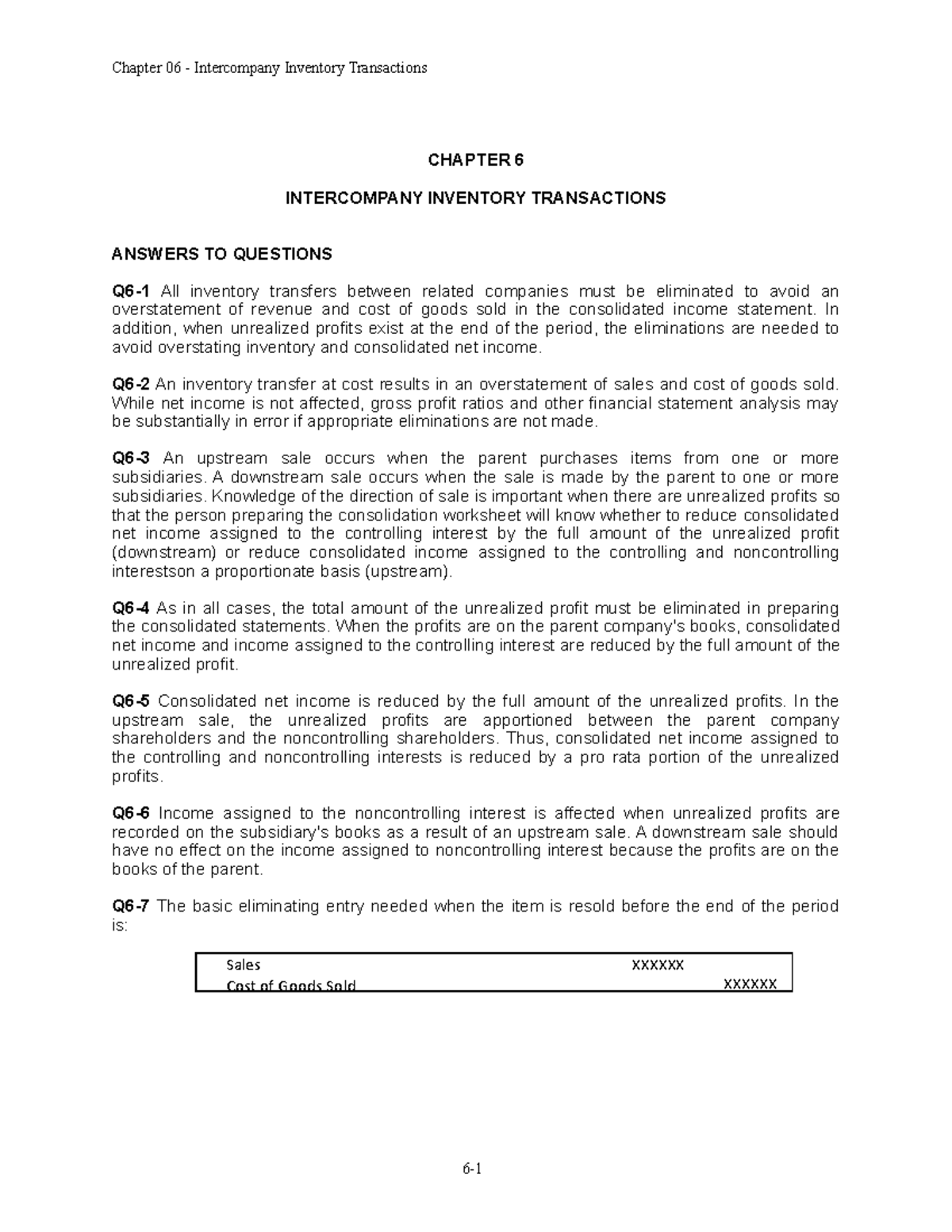 Chapter 6 intercompany inventory transactions - Chapter 06 ...