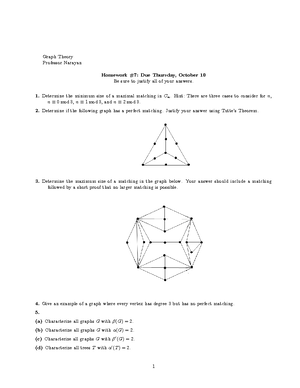 HW10 - HW 10 - Graph Theory - Fall 2019 Professor Narayan Real World Graph Connectivity 1 In ...