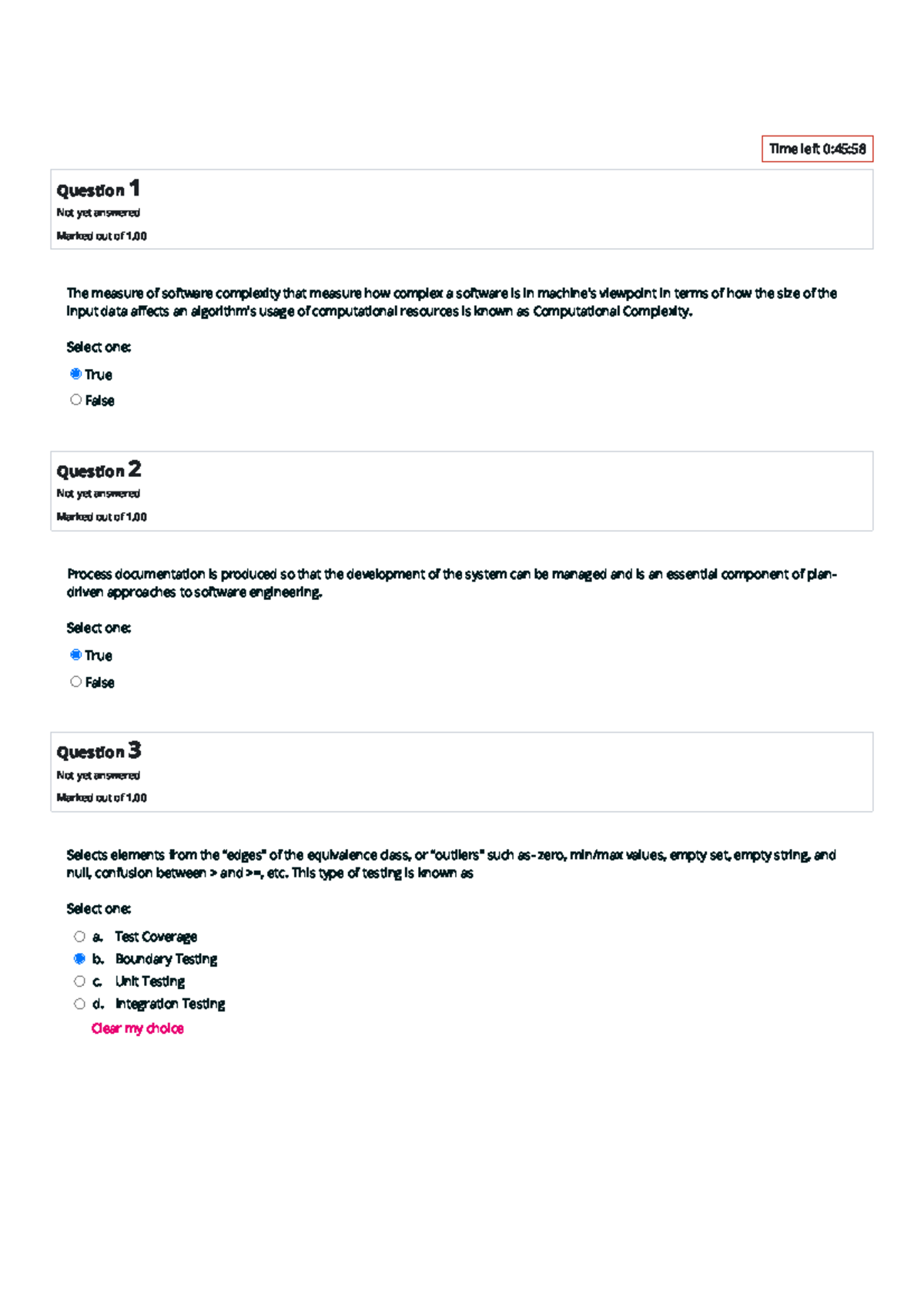 Final Exam 100% - Exam - Question 1 Not yet answered Marked out of 1. Question 2 Not yet ...