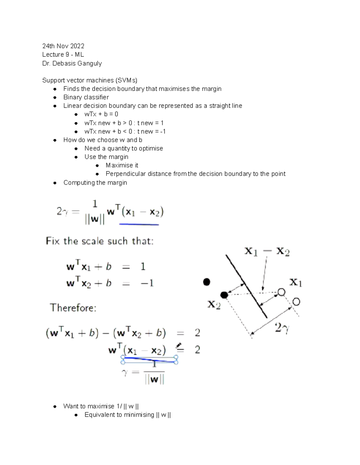 Machine Learning Lecture 9 - 24th Nov 2022 - COMPSCI4061 - Studocu