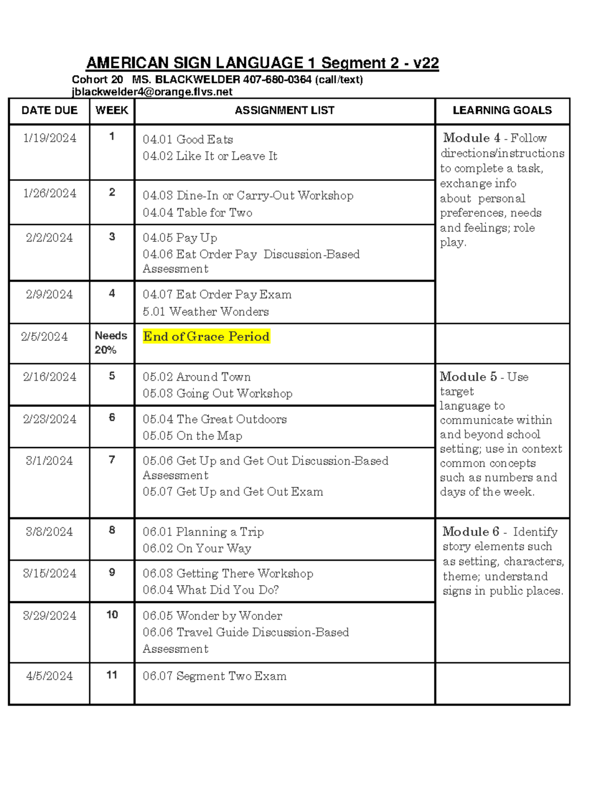Cohort 20ASL1Segment 2PC - AMERICAN SIGN LANGUAGE 1 Segment 2 - v ...