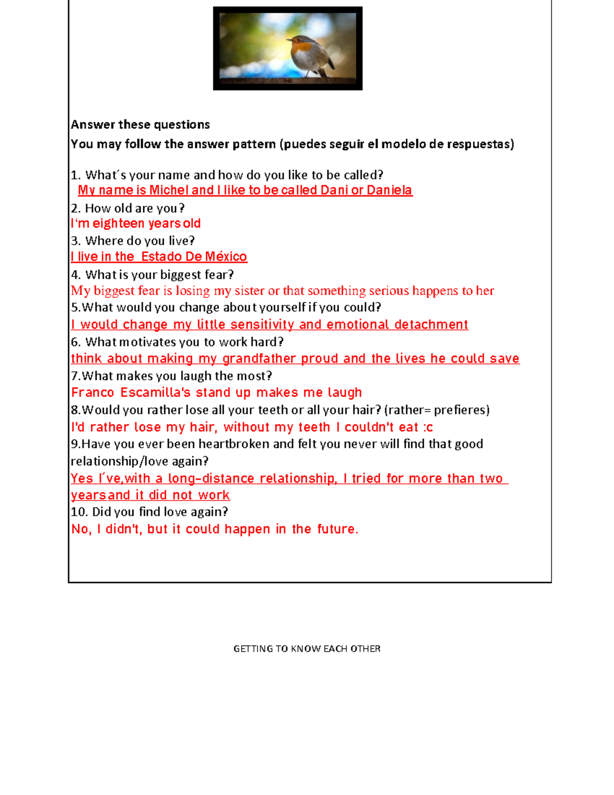 Answer these questions ingles 1 - Answer these questions You may follow ...