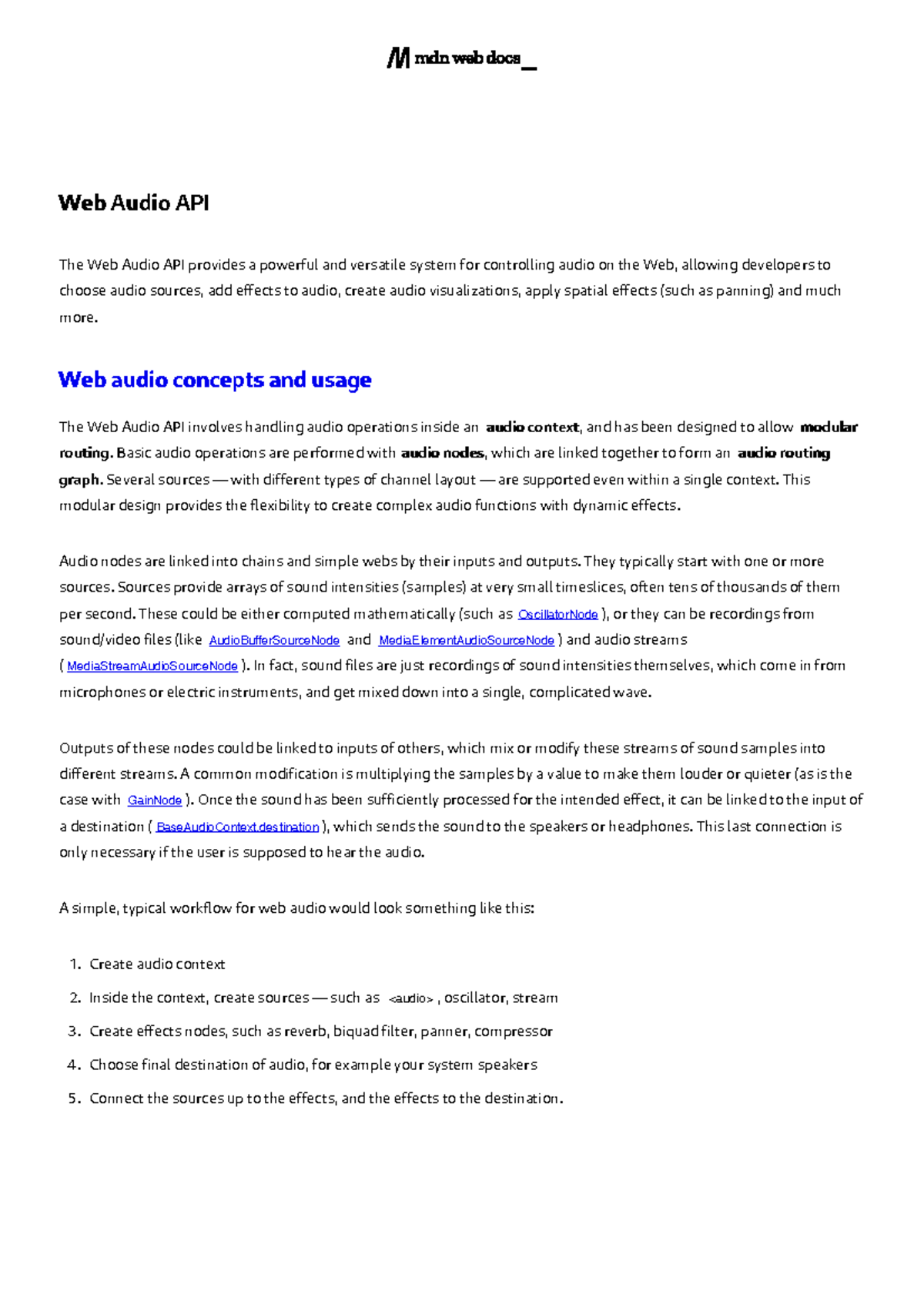 Web Audio API - yh jb - Web Audio APIWeb Audio API The Web Audio API provides a powerful and ...