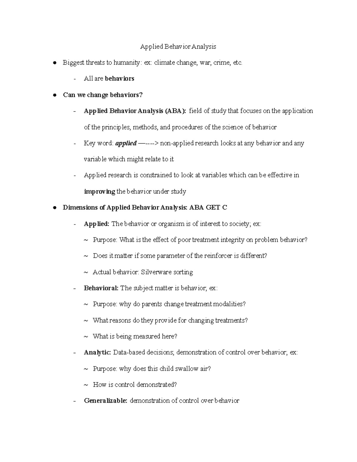 Psych 11 16 - Professor Goldman - Applied Behavior Analysis Biggest ...