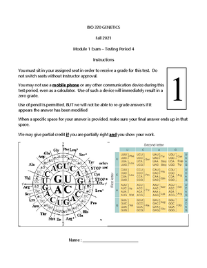 Test 4.5 Final key - Module 4 Exam- Testing period 5 - BIO320 - Studocu