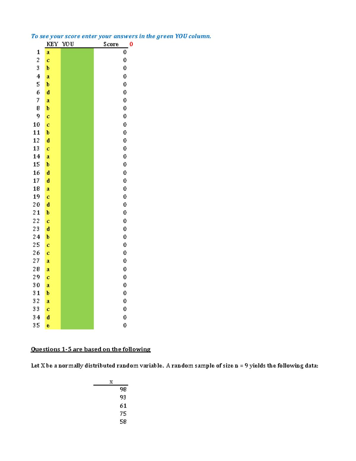 FA19 HW5 Solutions - Fifth homework assignment of the Fall 2019 Intro to Stat Thry Econ & Bus ...