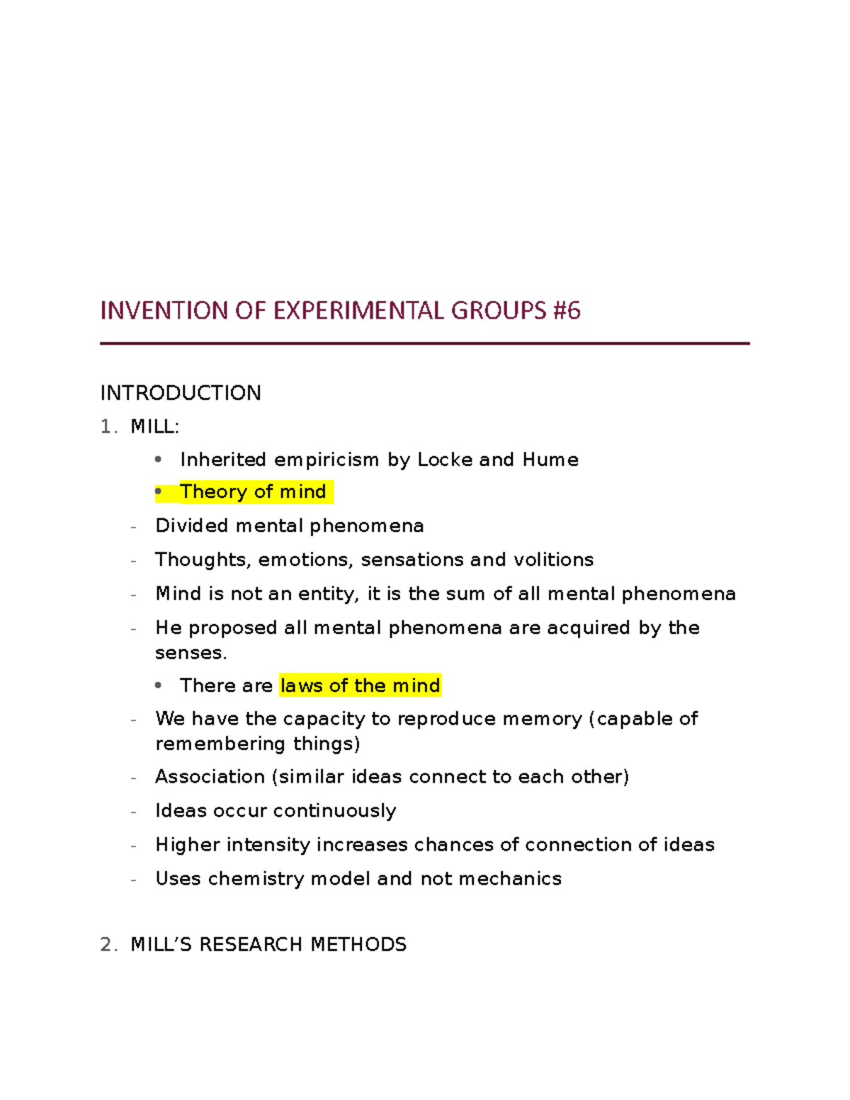 Invention of experimental groups #6 - INVENTION OF EXPERIMENTAL GROUPS ...